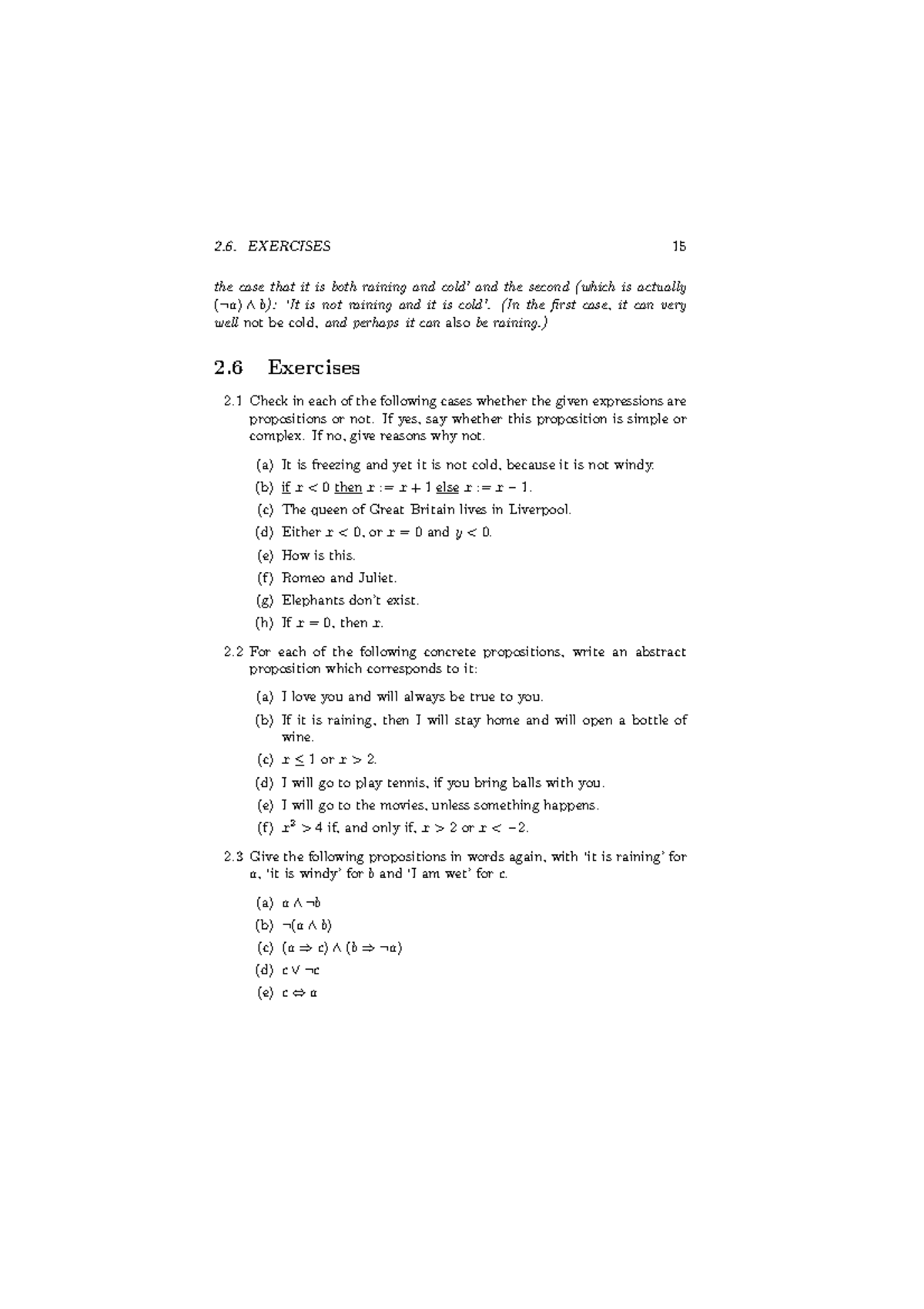 Title: Exercises on Propositions and Boolean Functions - Logic 101 ...