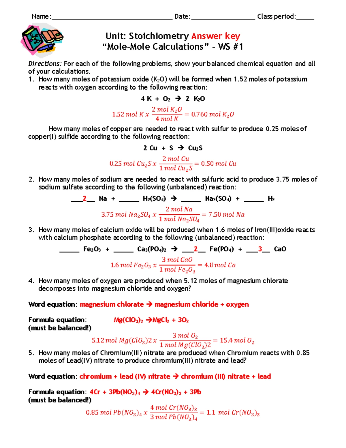 Periodic trends in reactivity activity - SCH3U Name: Periodic Trends in ...