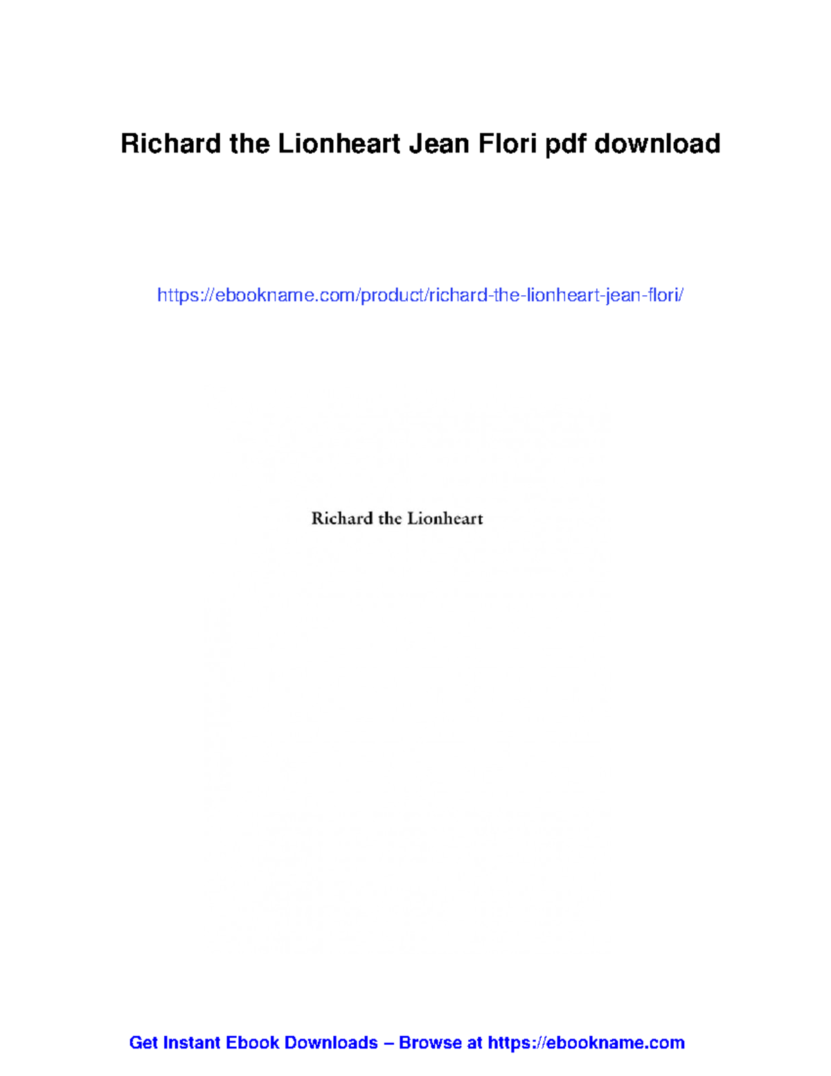 Richard the Lionheart: A Comprehensive Study (HIST 13808) - Studocu