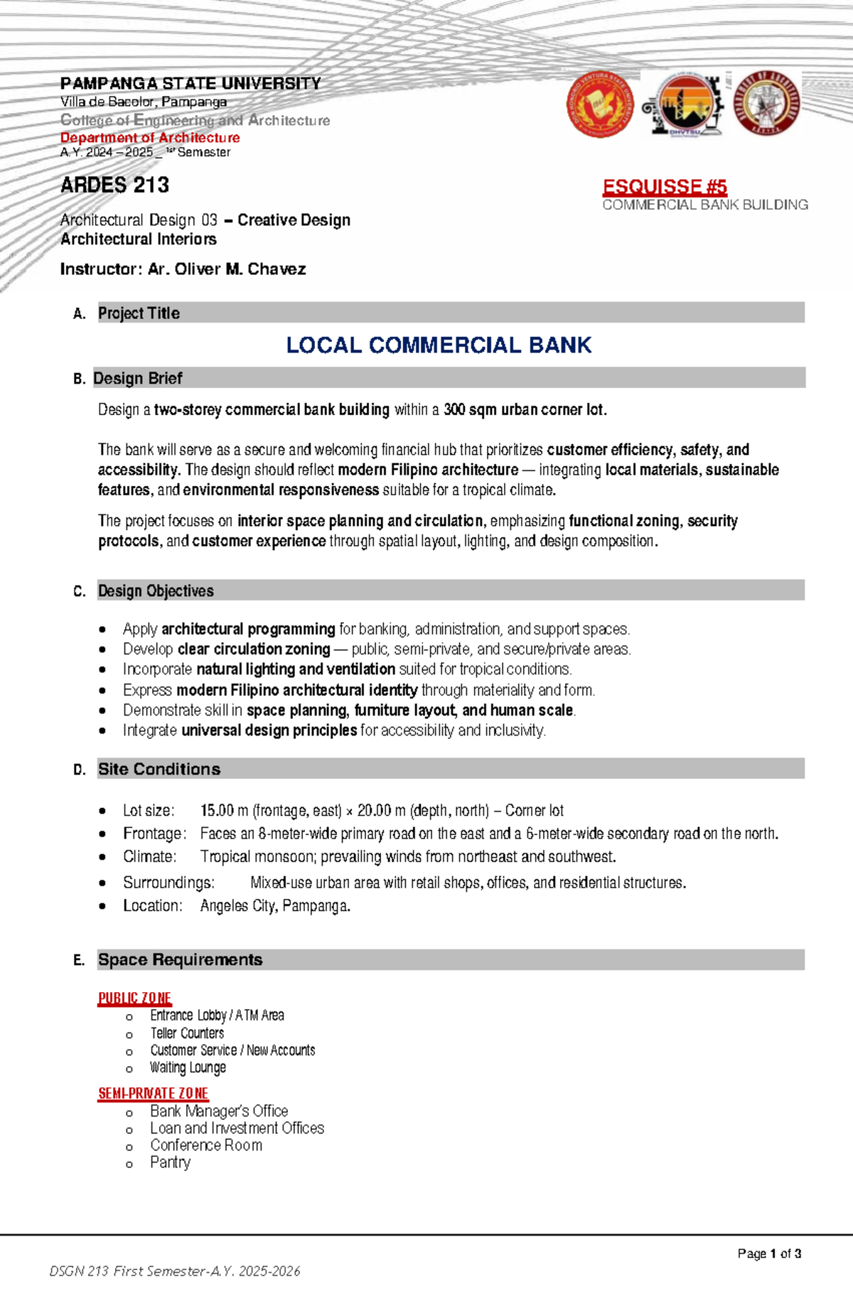 ARDES 213 Esquisse 5: Design Project for a Commercial Bank Building ...