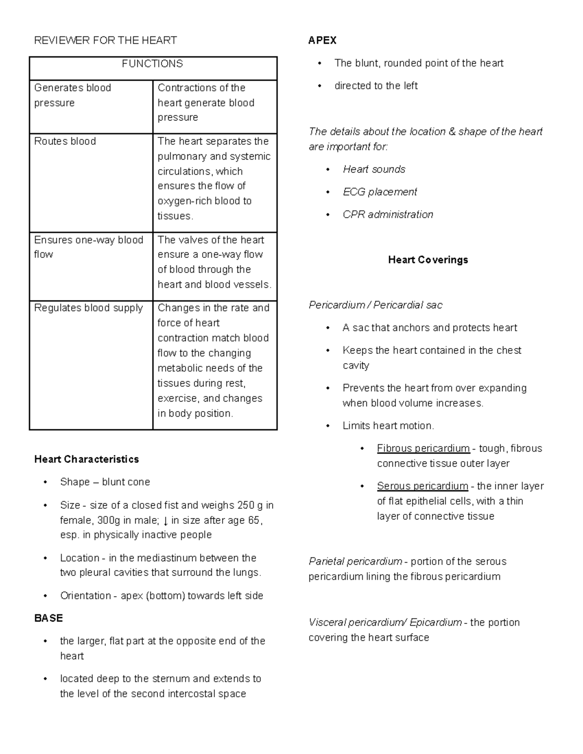 Reviewer-FOR-THE- Heart.docx - Google Docs - REVIEWER FOR THE HEART ...