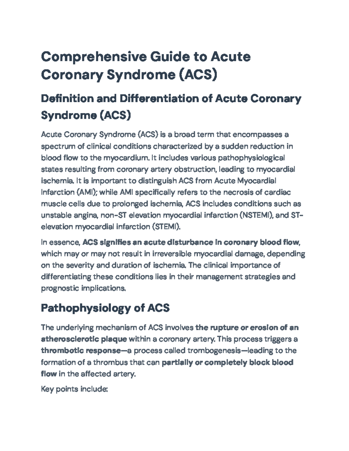 Comprehensive Overview of Acute Coronary Syndrome (ACS) Management ...