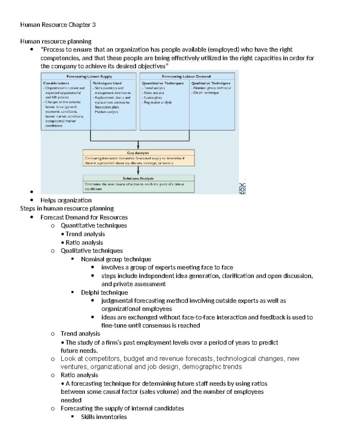 Human Resource Planning Strategies - Chapter 3 Overview - Studocu