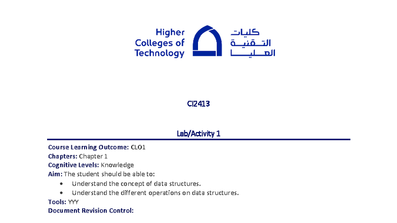 CI2413 Lab 01: Understanding Data Structures and Operations - Studocu