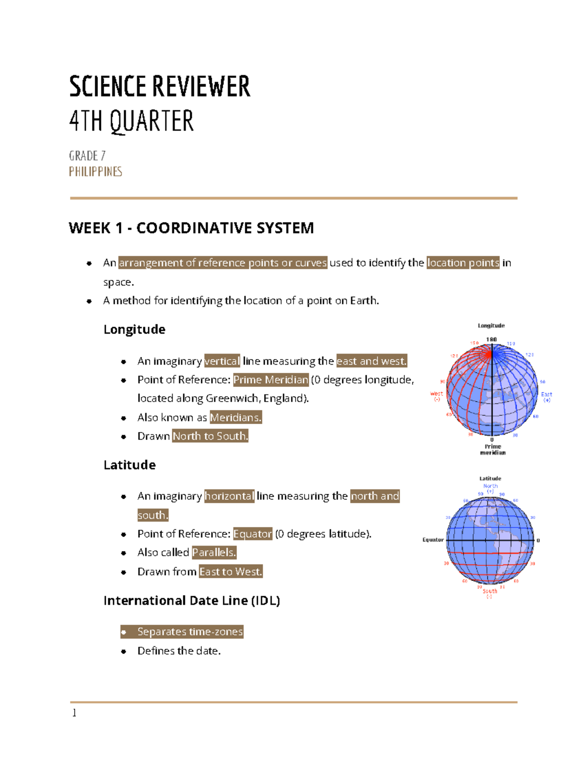 SCIENCE 7 GRADE 7 PHILIPPINES 4TH QUARTER REVIEWER NOTES - Studocu