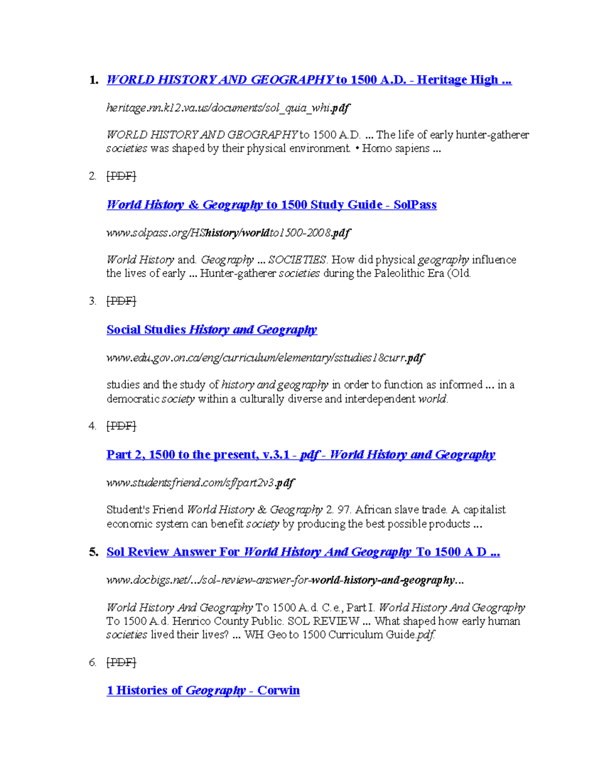 World History & Geography to 1500 A.D. Study Guide - Studocu