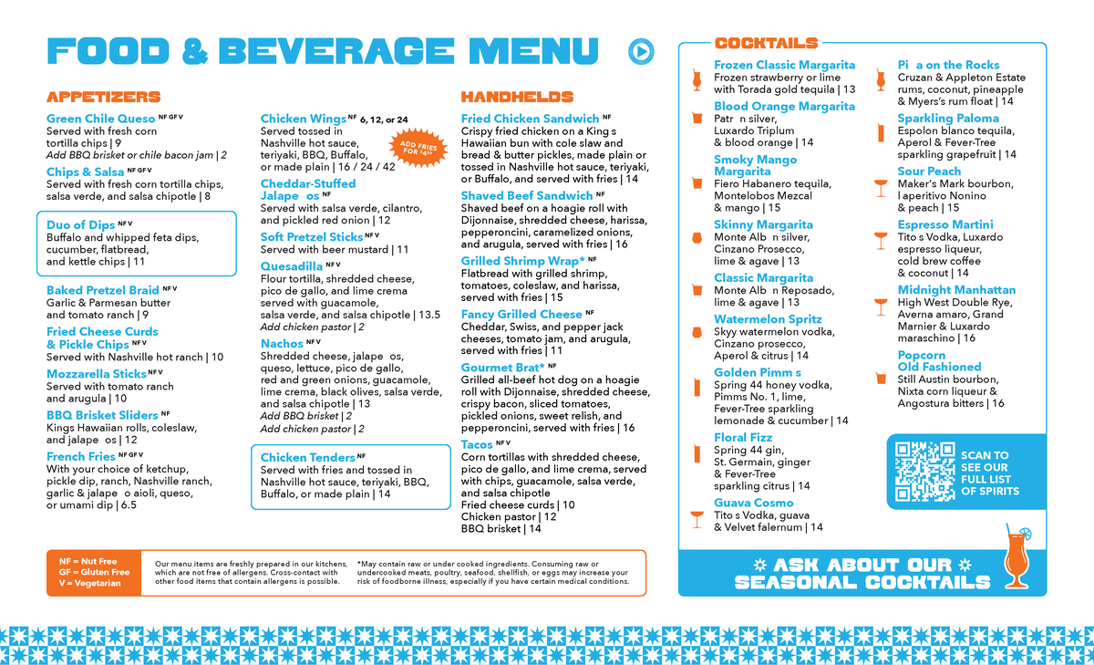 EVO San Marcos Tier 1 Menu Fall 2024: Appetizers & Beverages - Studocu