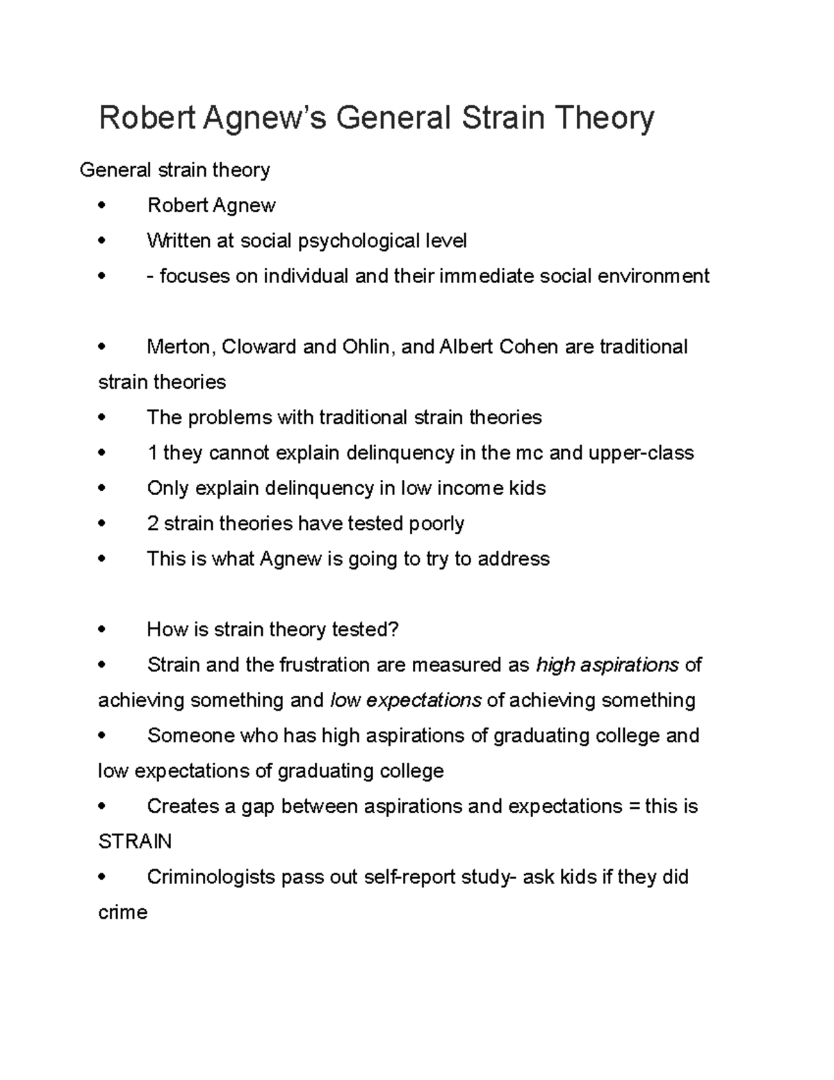 Robert Agnew's General Strain Theory - Robert Agnew’s General Strain ...