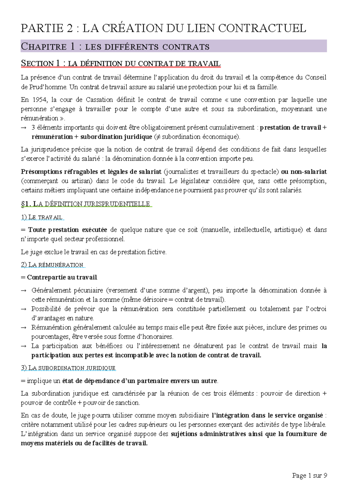 PARTIE 2 : LA CRÉATION DU LIEN CONTRACTUEL - CHAPITRE 1 : LES CONTRATS ...