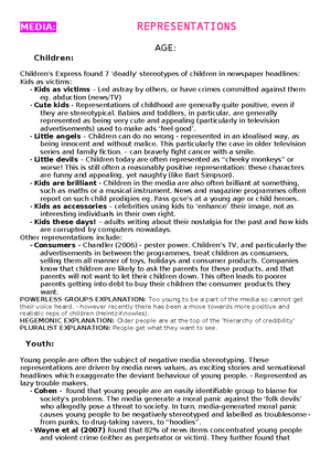 Working Class Media Representations: Analysis and Perspectives Essay - Studocu