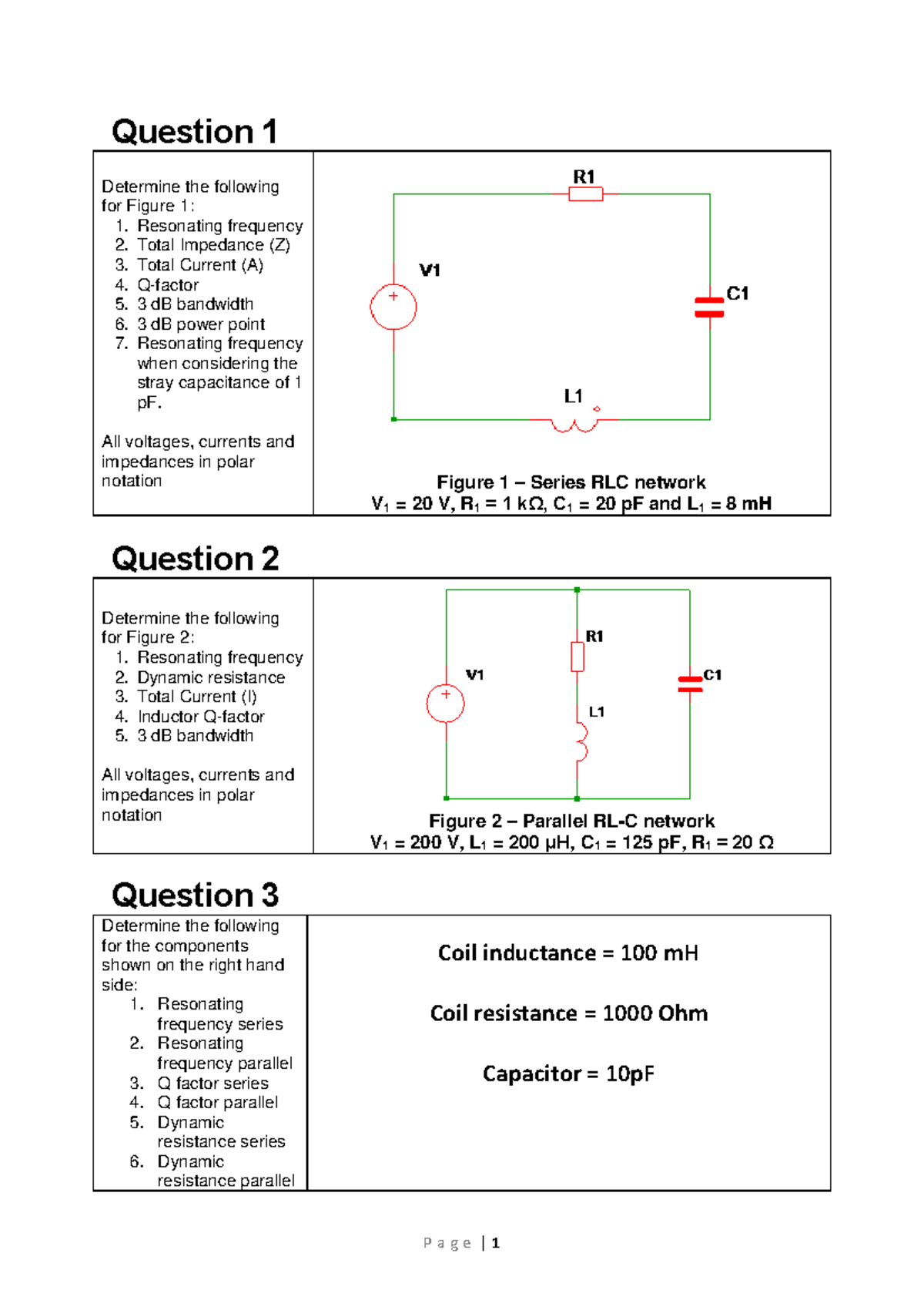 EEN125A S2 2020 Unit3 Reflections - P a g e | 1 Question 1 Determine ...