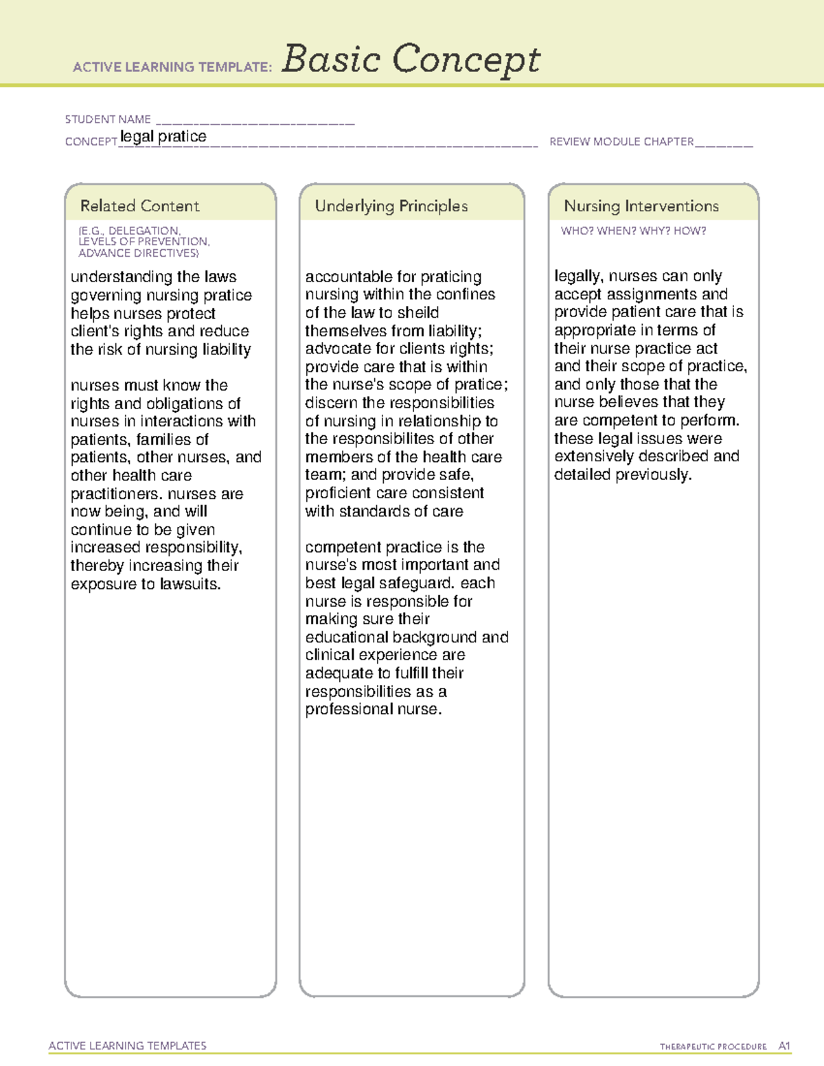 ATI Practice A #11 - n/a - ACTIVE LEARNING TEMPLATES THERAPEUTIC ...