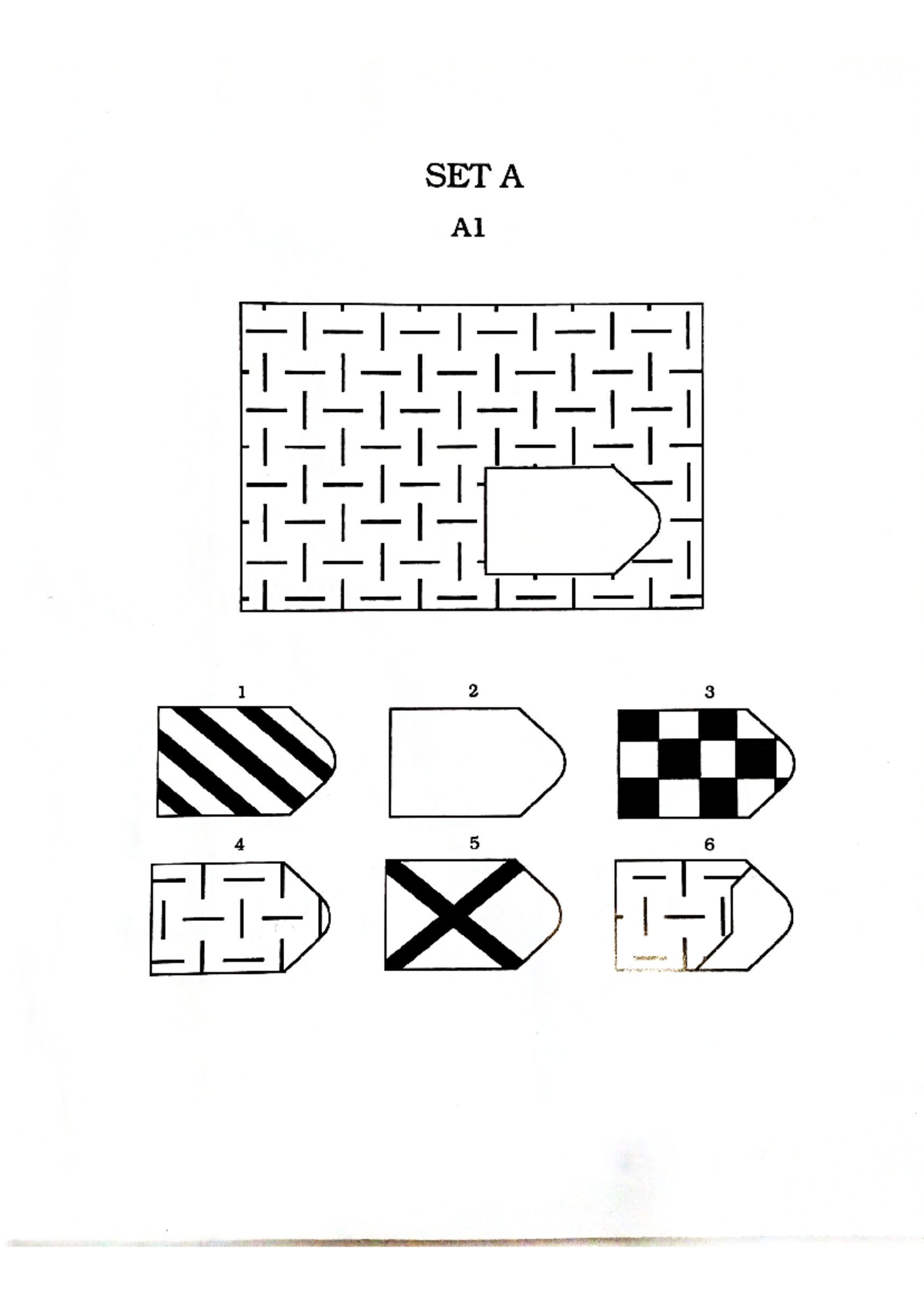 Document 7 - Iq test rspm - Psychology SL - SET A A1 - 1 2 3 W 4 5 6 A2 ...