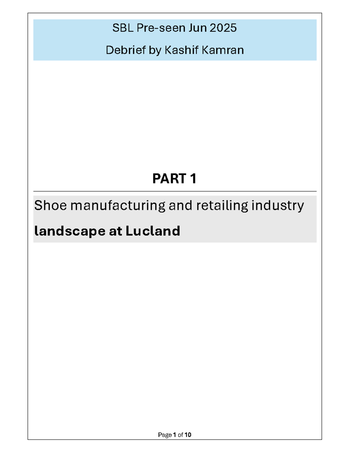 SBL Jun 2025 Dearn Case Study: Industry Overview & Challenges - Studocu