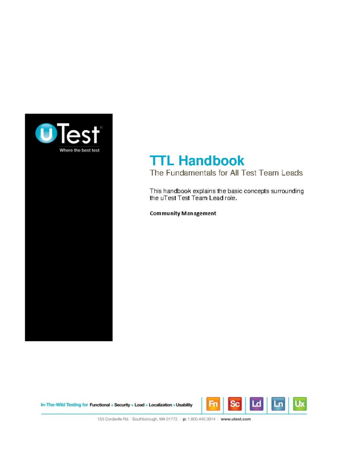 TTL Handbook: Fundamentals for Test Team Leads in uTest - Studocu