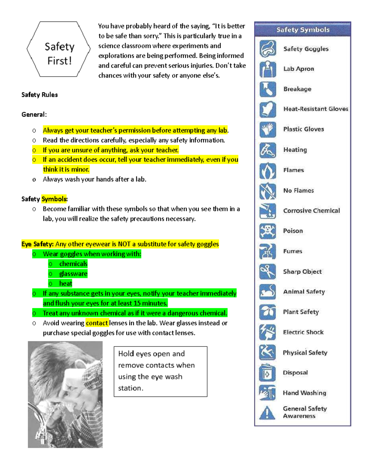Safety Guidelines for Science Labs: Best Practices and Rules - Studocu