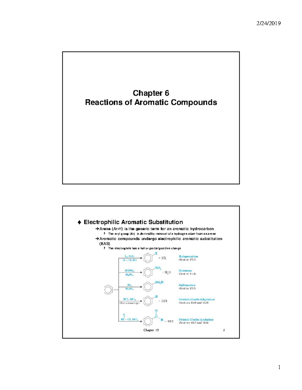Chapter 6: Electrophilic Aromatic Substitution Reactions - Studocu