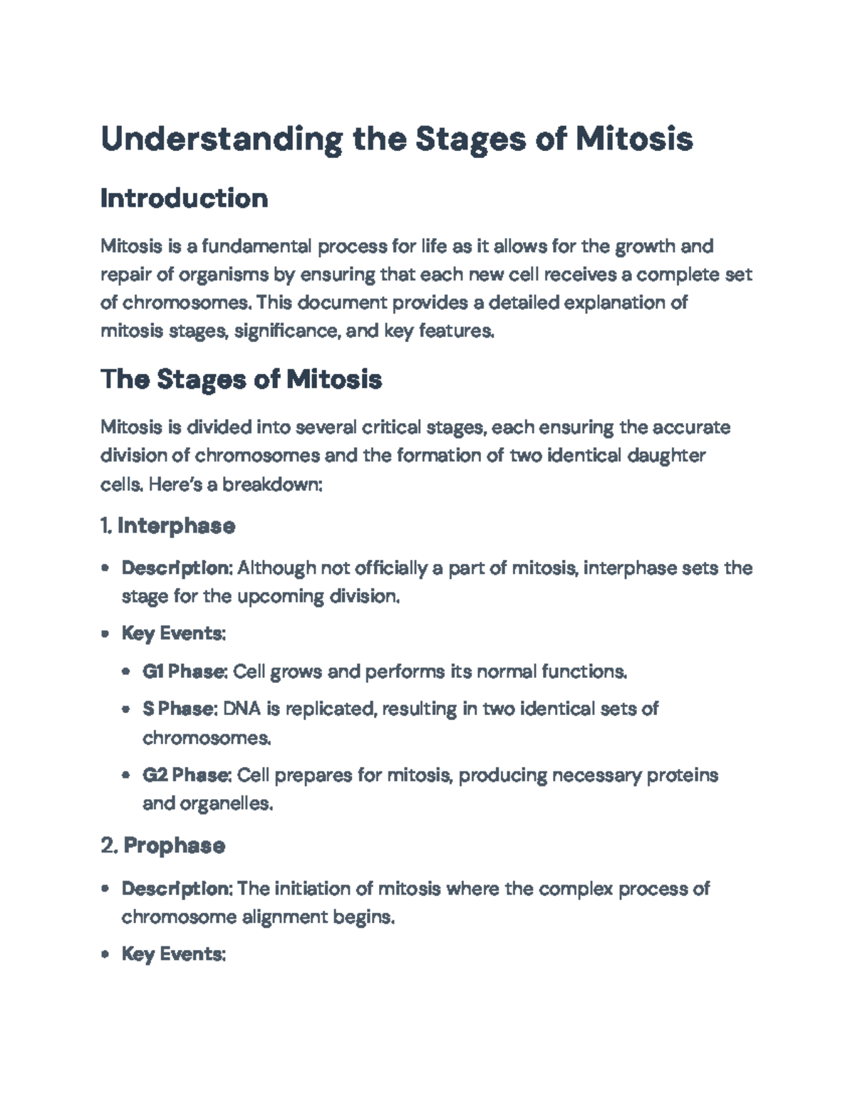 Mitosis Stages Explained: A Detailed Overview with Key Features ...