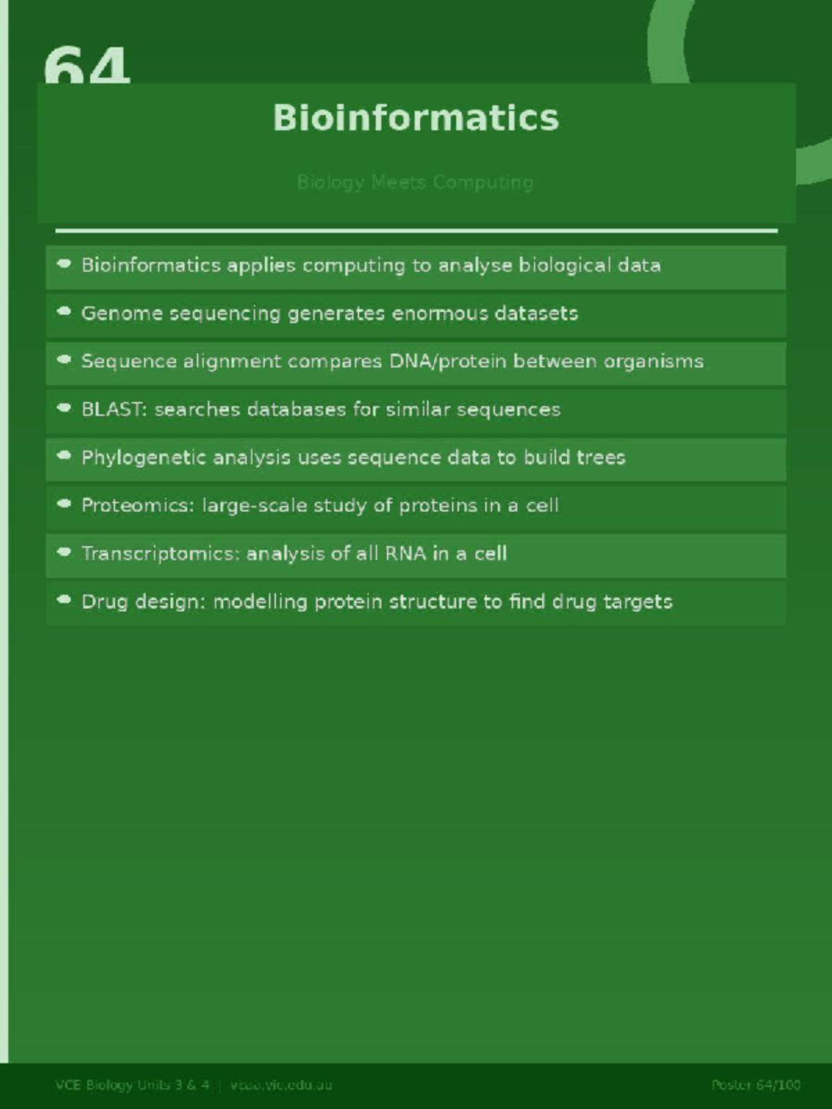 64 bioinformatics - biology unit 3/4 summary for the topic - AA ...