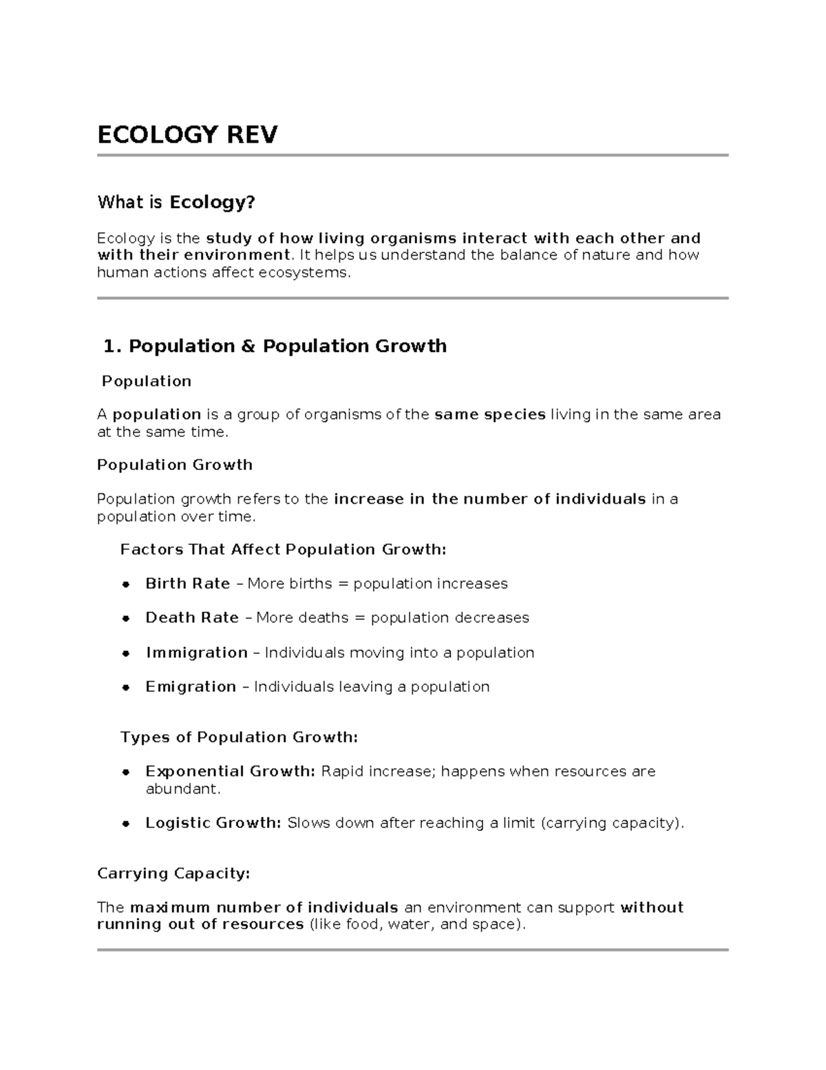 ECO 101: Ecology Overview - Key Concepts and Ecosystem Interactions ...