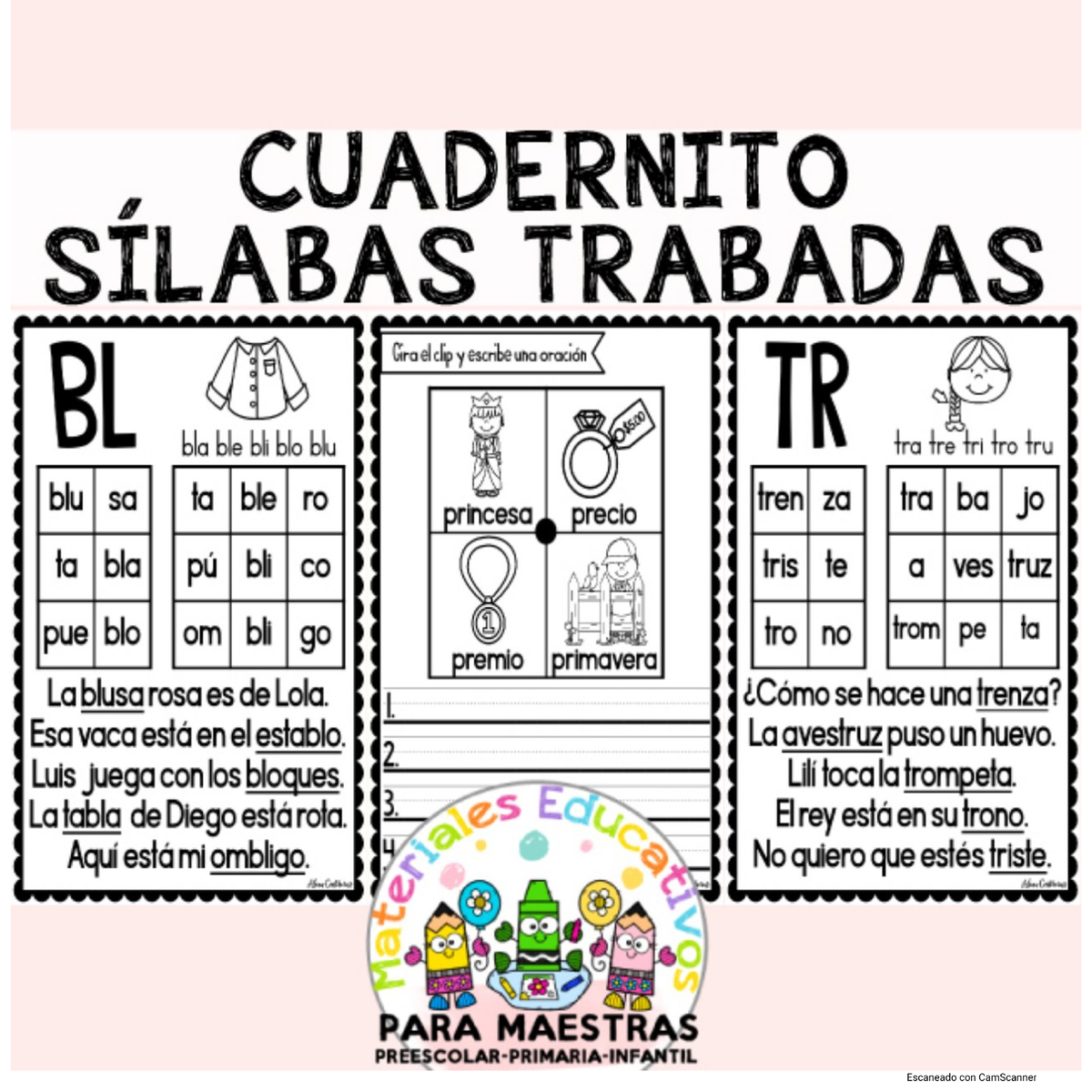 Cuaderno de Lectura y Escritura: Sílabas Trabadas para Maestras - Studocu