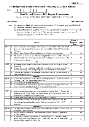 EPC model paper - Good - CBCS SCHEME USN BEC303 Third Semester Degree ...