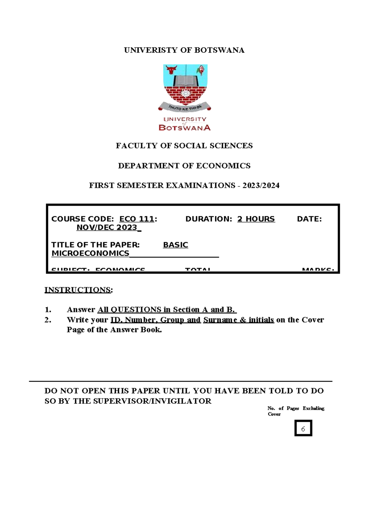 ECO 111 2023 Final Exam: Economics Overview and Key Concepts - Studocu
