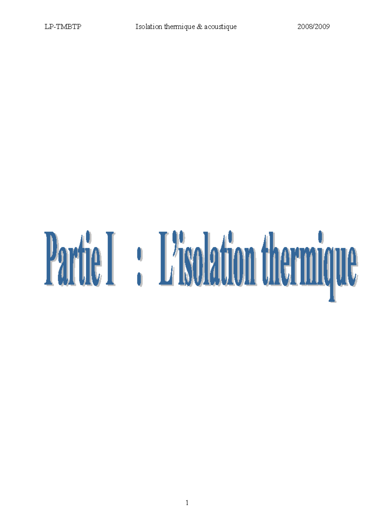 Isolation Thermique et Acoustique : Guide Complet pour Bâtiments - Studocu