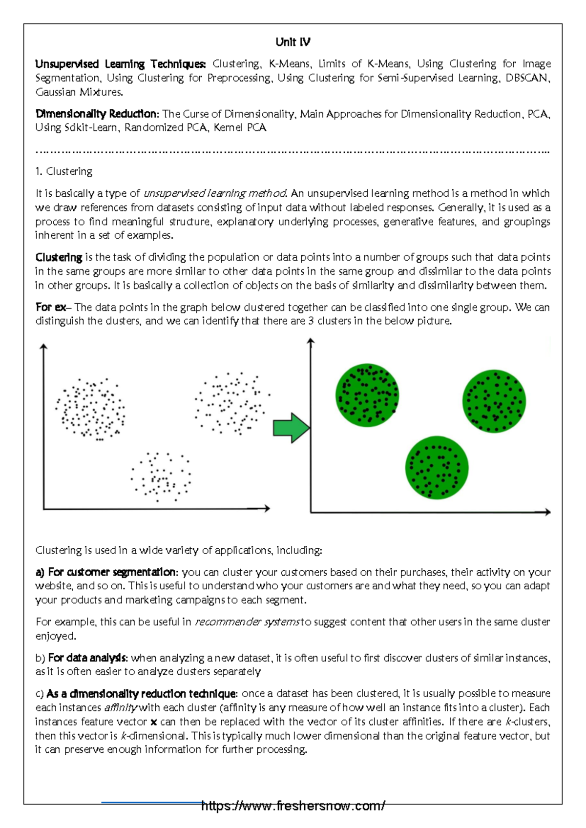 Jntuk R20 B.Tech CSE 3-2 Machine Learning Unit 4 Notes - Unit IV ...
