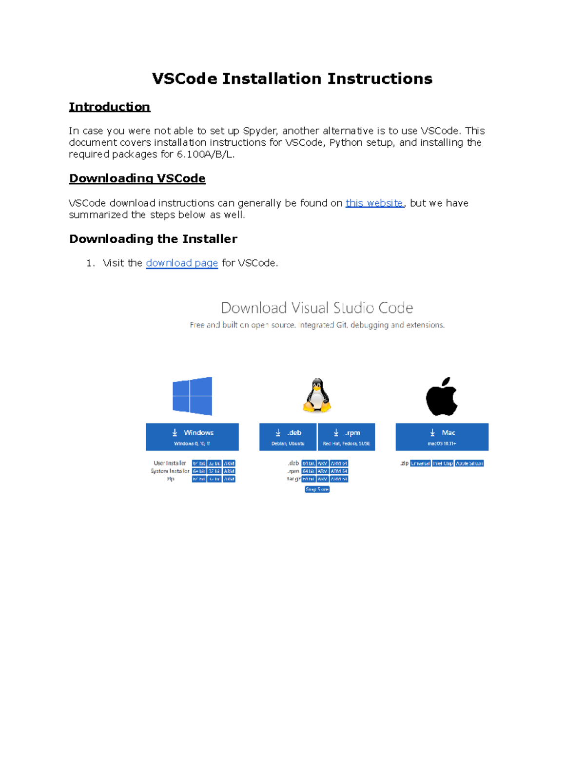 VSCode Installation Instructions - VSCode Installation Instructions ...