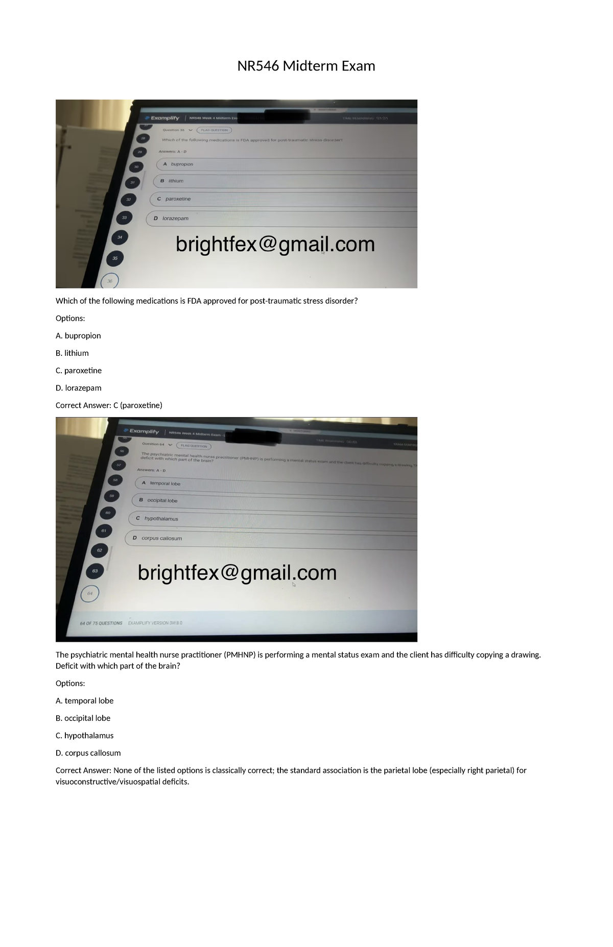 NR546 Midterm Exam - Key Questions & Answers for 2026 - Studocu