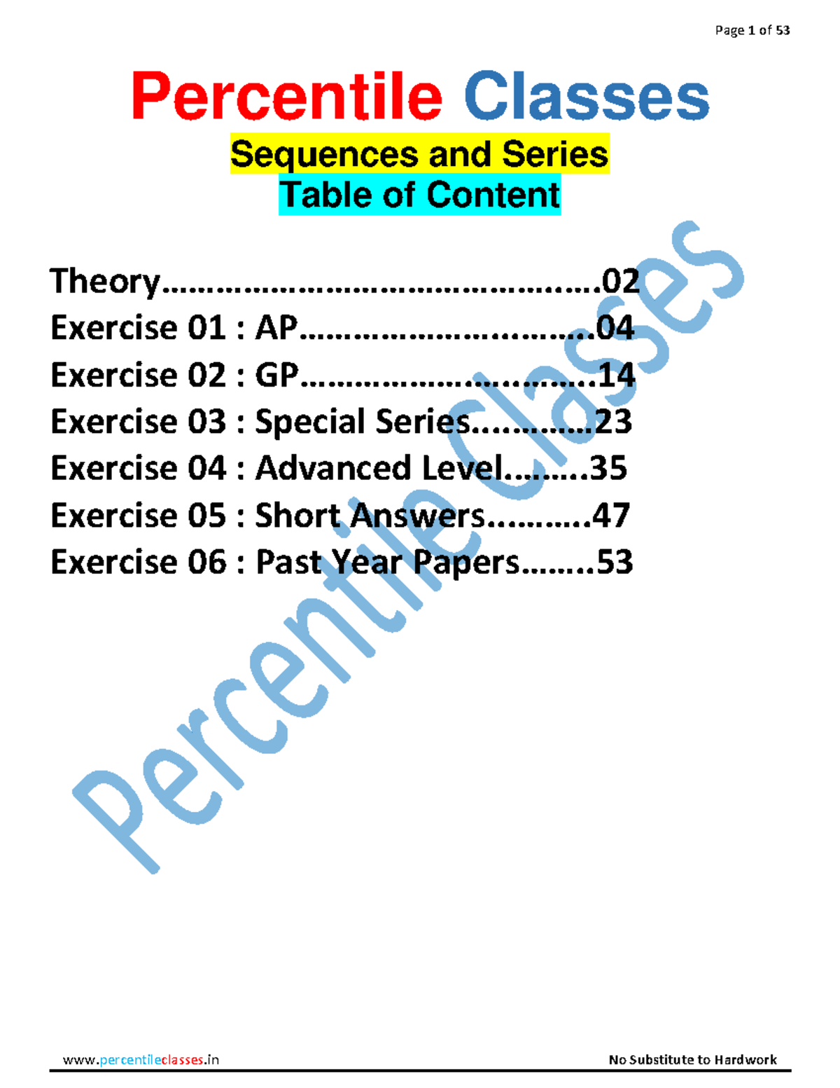 AP GP Final - Arithmetic progression - Percentile Classes Sequences and ...