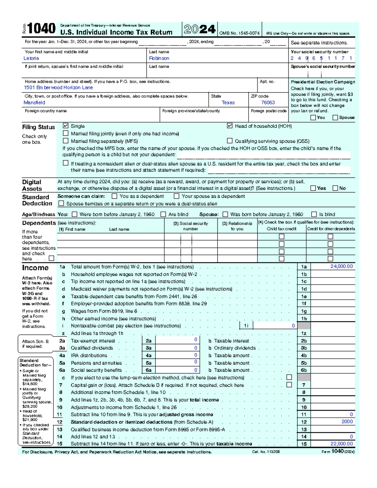 2024 Form 1040 U.S. Individual Income Tax Return Instructions - Studocu