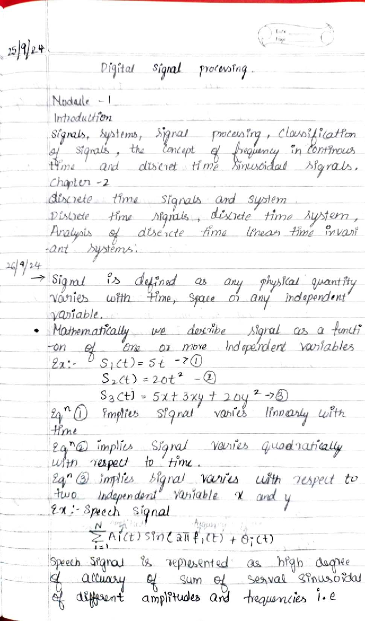 DSP Module 1 Notes: Introduction to Digital Signal Processing - Studocu