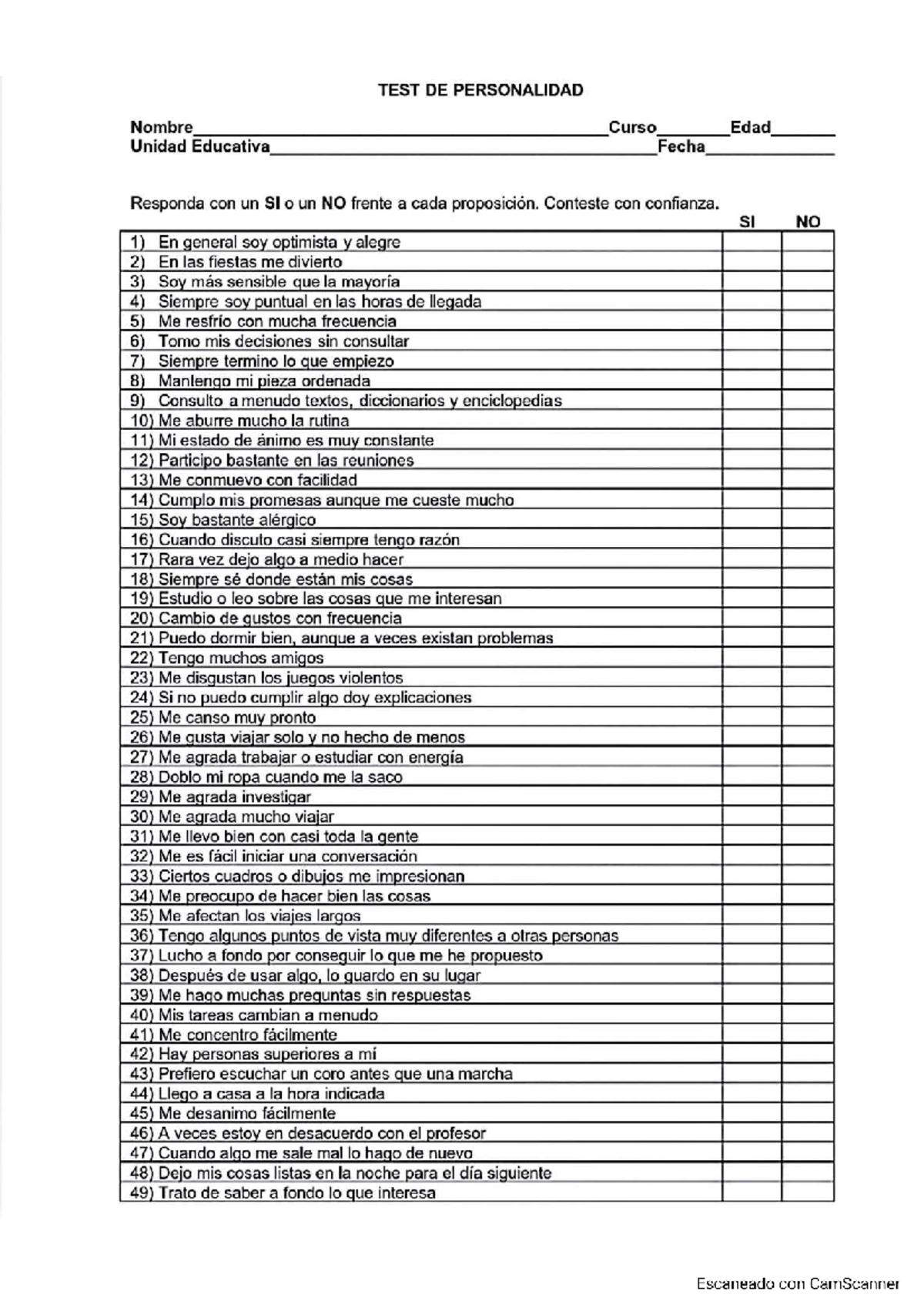 Test de Personalidad: Evaluación de Rasgos y Estabilidad Emocional ...