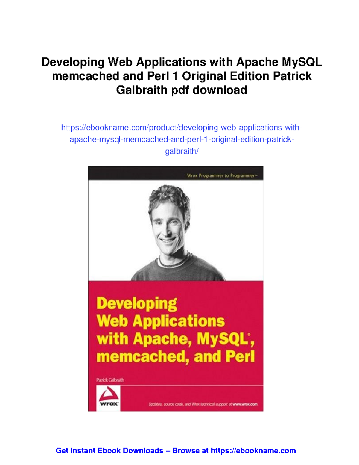 Developing web applications with Perl, MySQL, memcached, and Apache - Studocu
