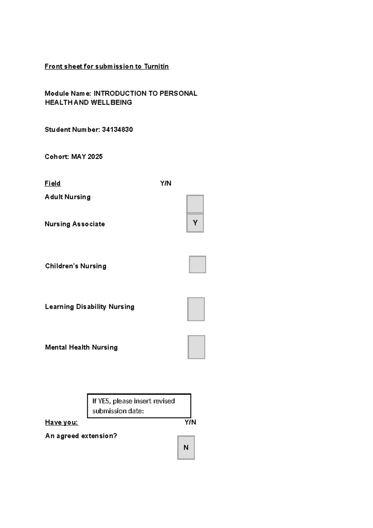 NS40055 X - Wellness Action Plan for Personal Health & Wellbeing - Studocu