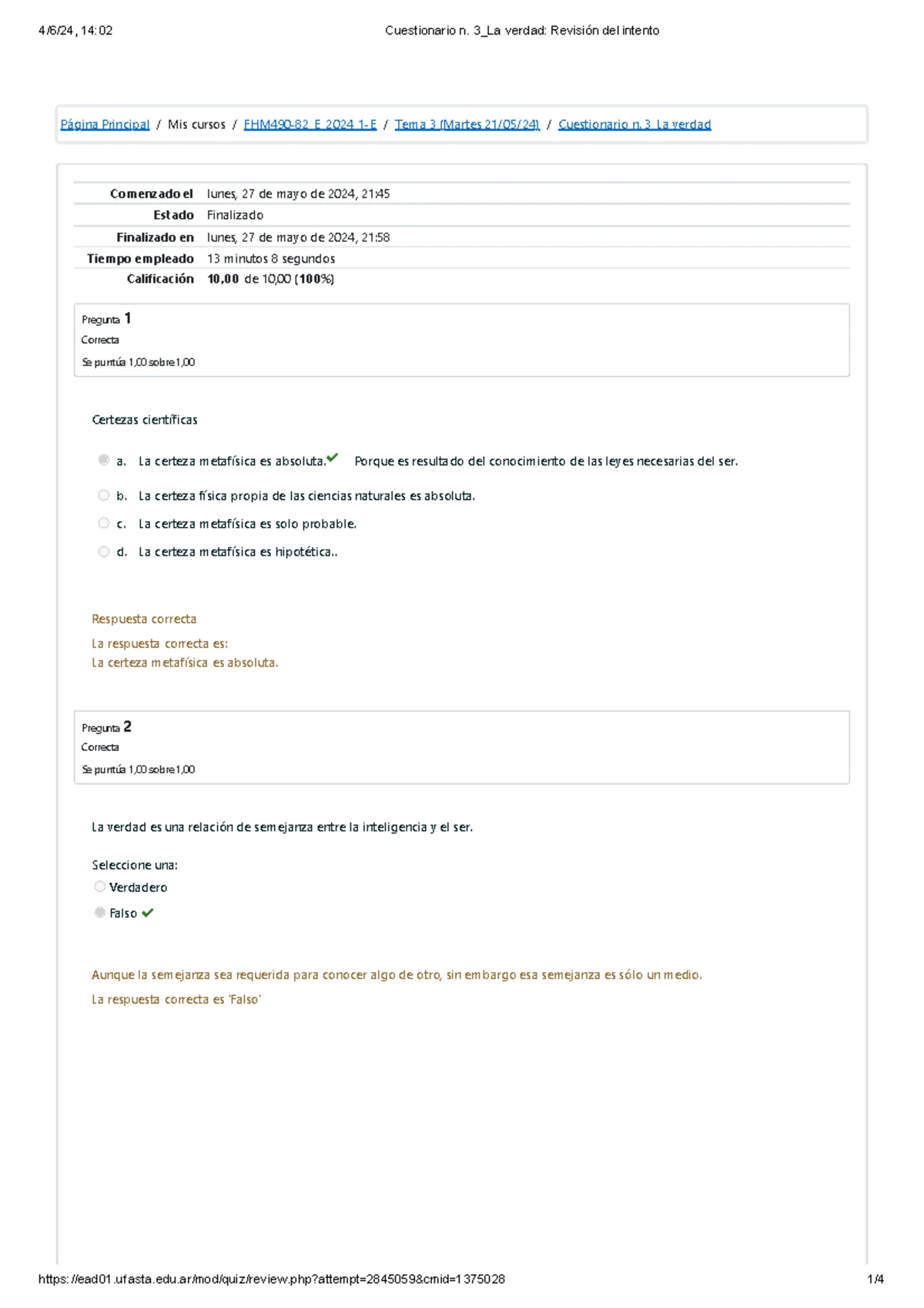 Cuestionario Obligatorio DHM77-EDU-EAD Unidad 7: Revisión y Resultados - Studocu