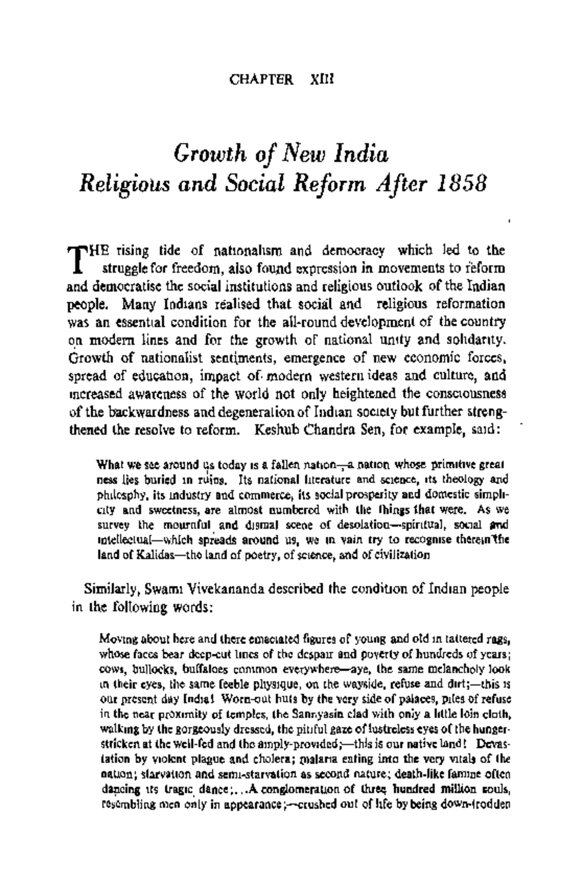 CHAPTER 13: Growth of New India - Religious and Social Reform Post-1858 ...