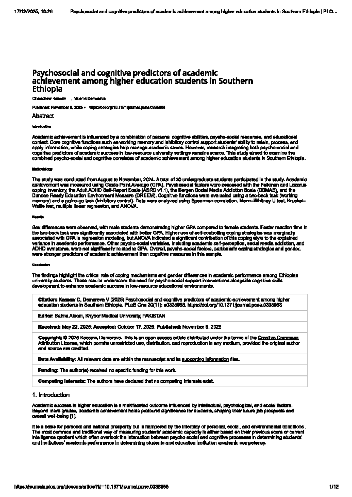 16:26 Psychosocial and Cognitive Predictors of Academic Success in ...