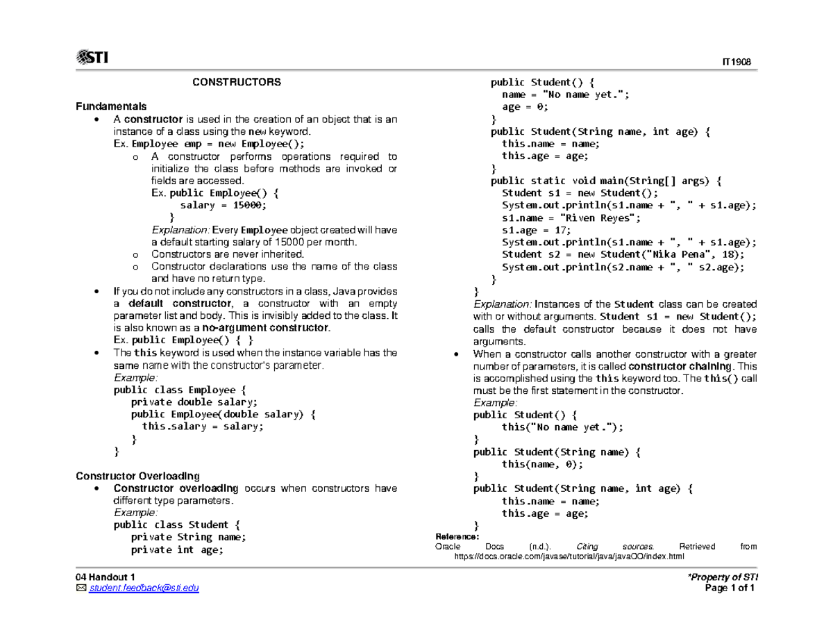 04 Handout 1 - Activity - IT 04 Handout 1 *Property of STI student@sti ...
