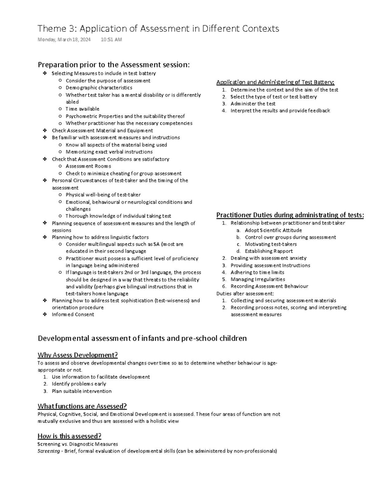 Theme 3: Administering Psychological Assessments and Test Batteries ...