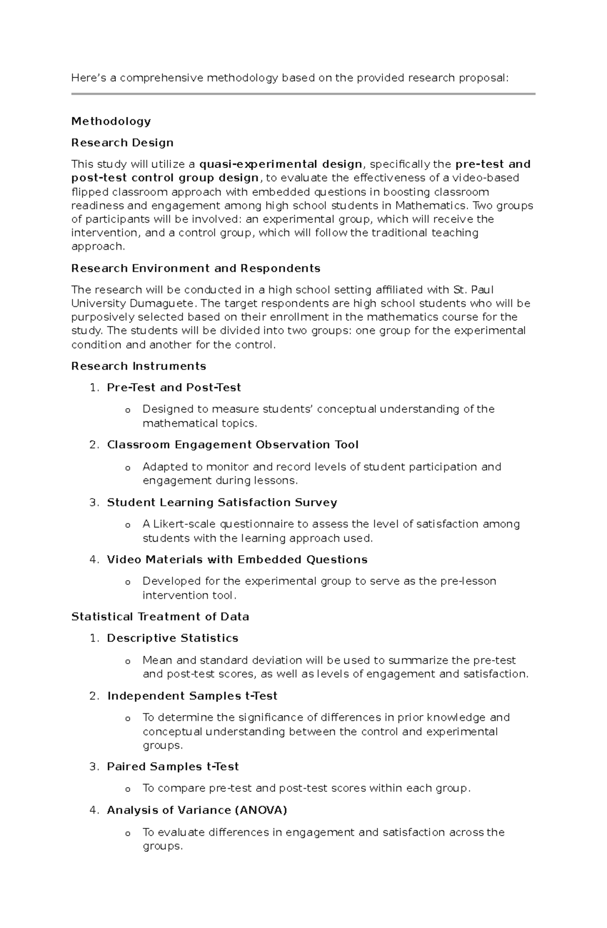 Methodology for Evaluating Flipped Classroom Effectiveness in Math (EDU ...