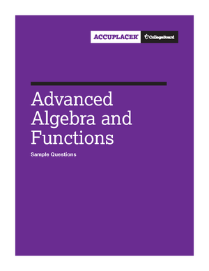 Advanced Algebra and Functions - ACCUPLACER Test Preparation Guide ...
