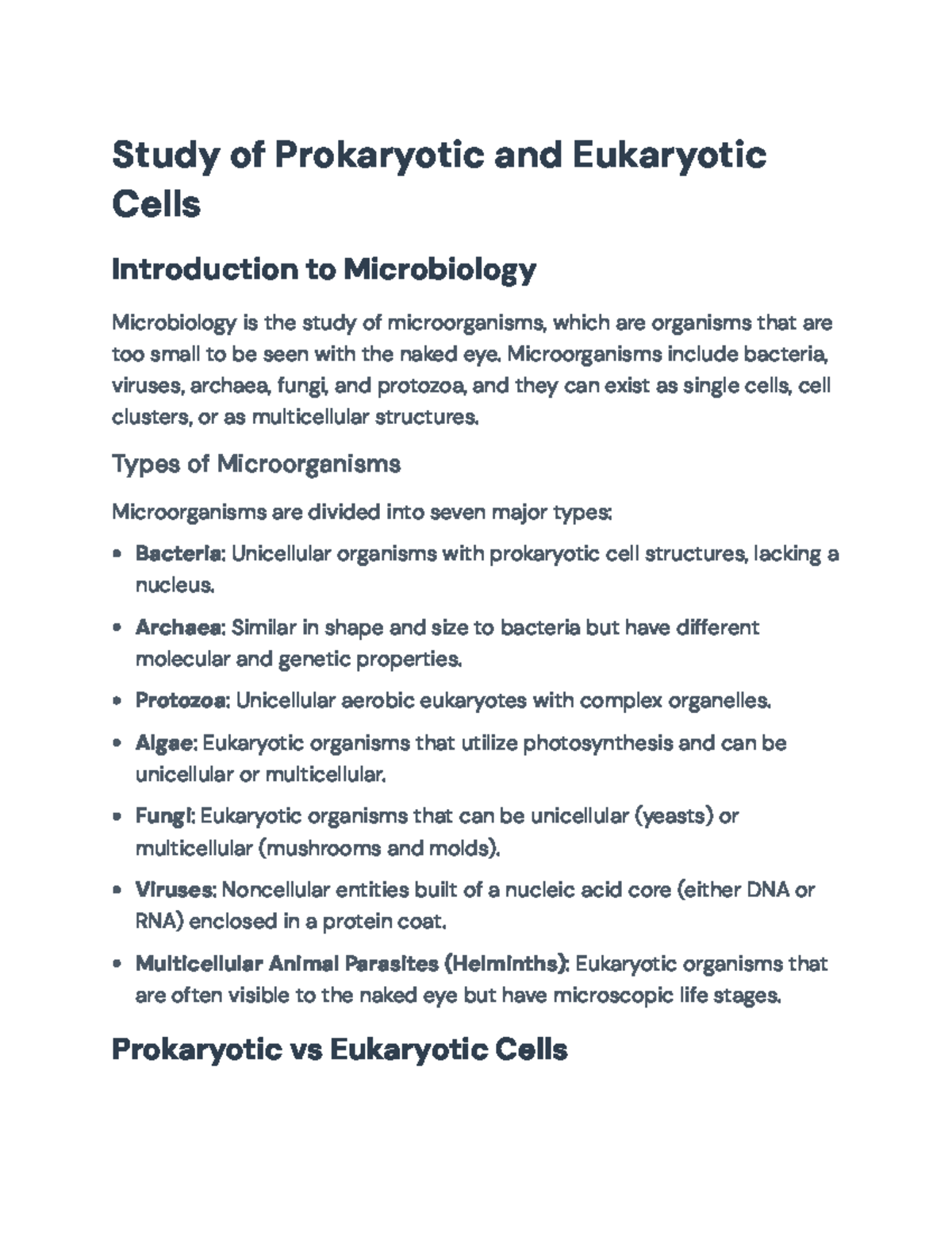 Microbiology: Prokaryotic & Eukaryotic Cell Structures & Functions - Study of Prokaryotic and ...