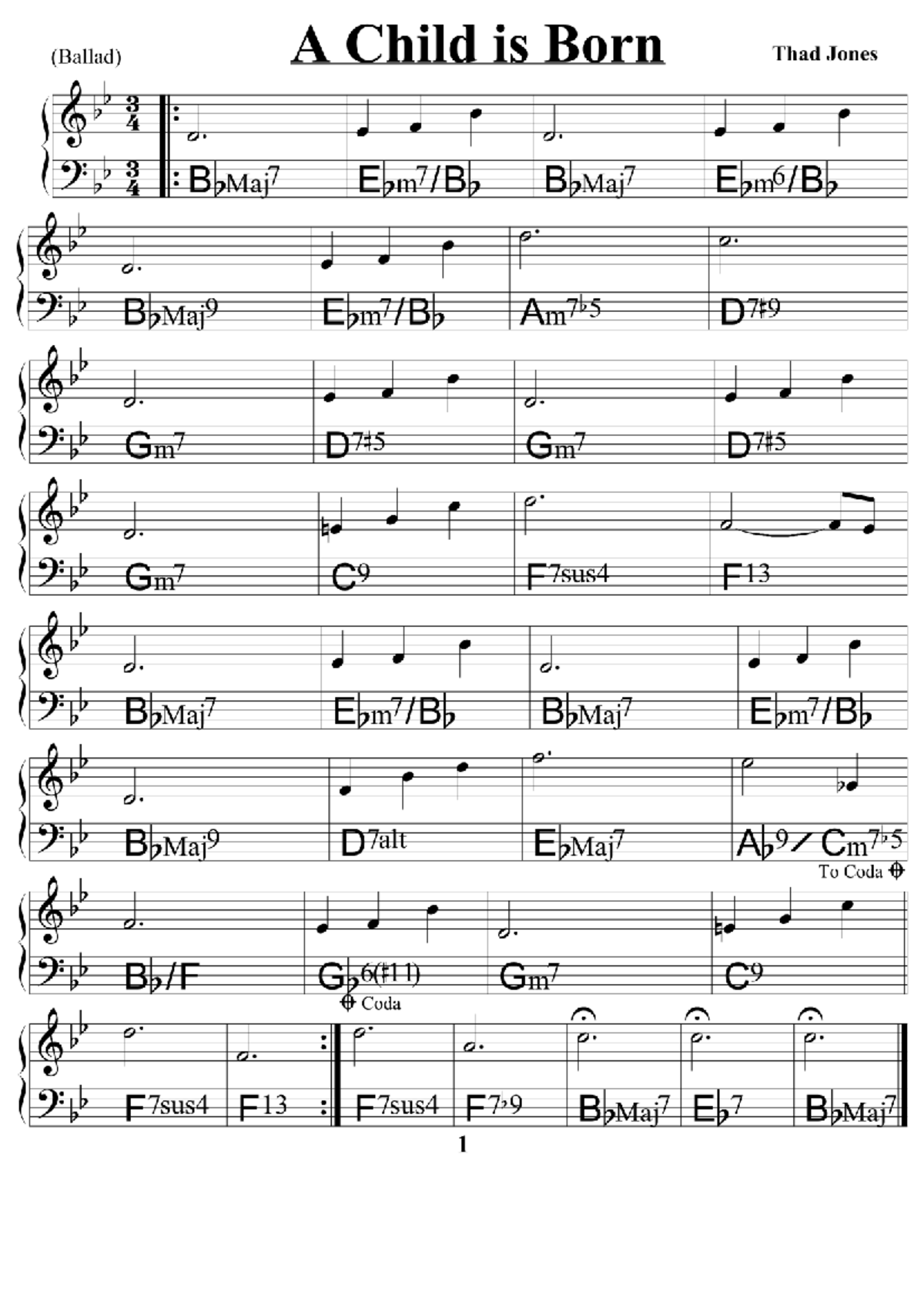 A Child is Born - Easy Music Analysis (Thad Jones) - Studocu