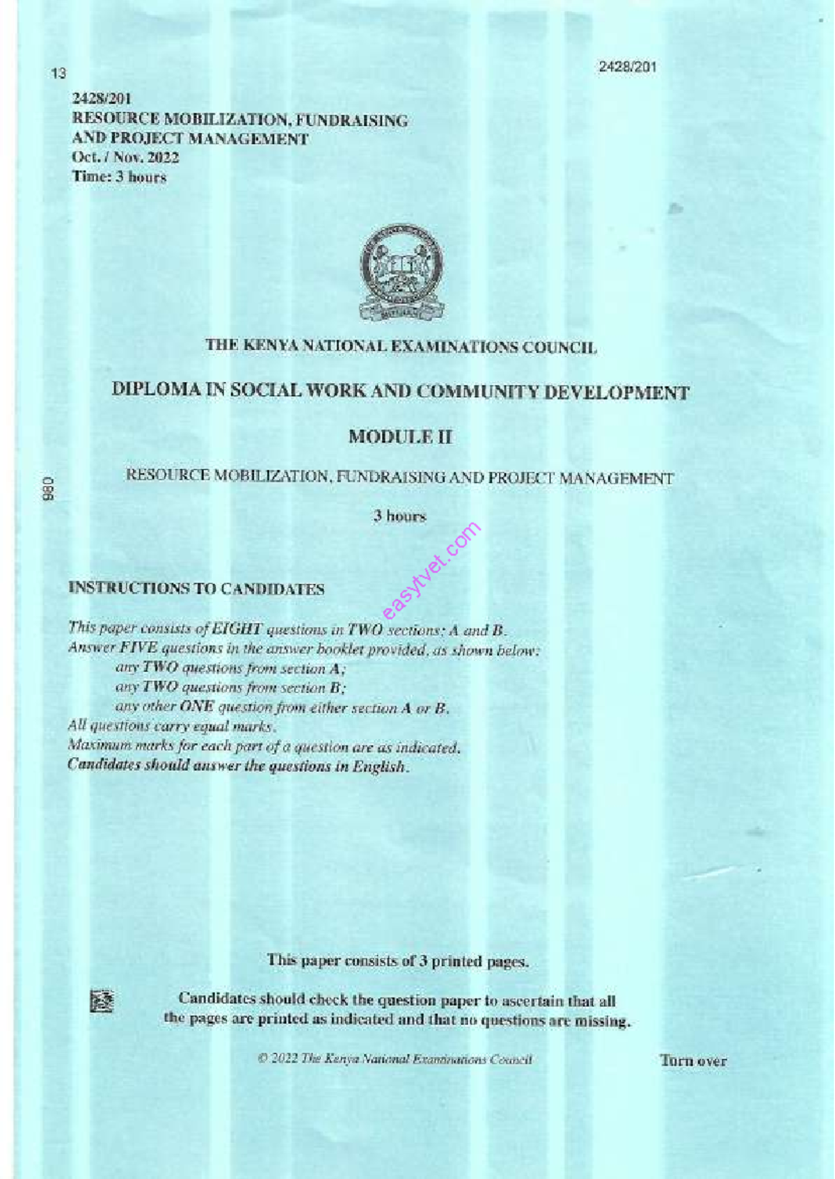 2022nov revision paper - Social Work - easytvet easytvet - Studocu