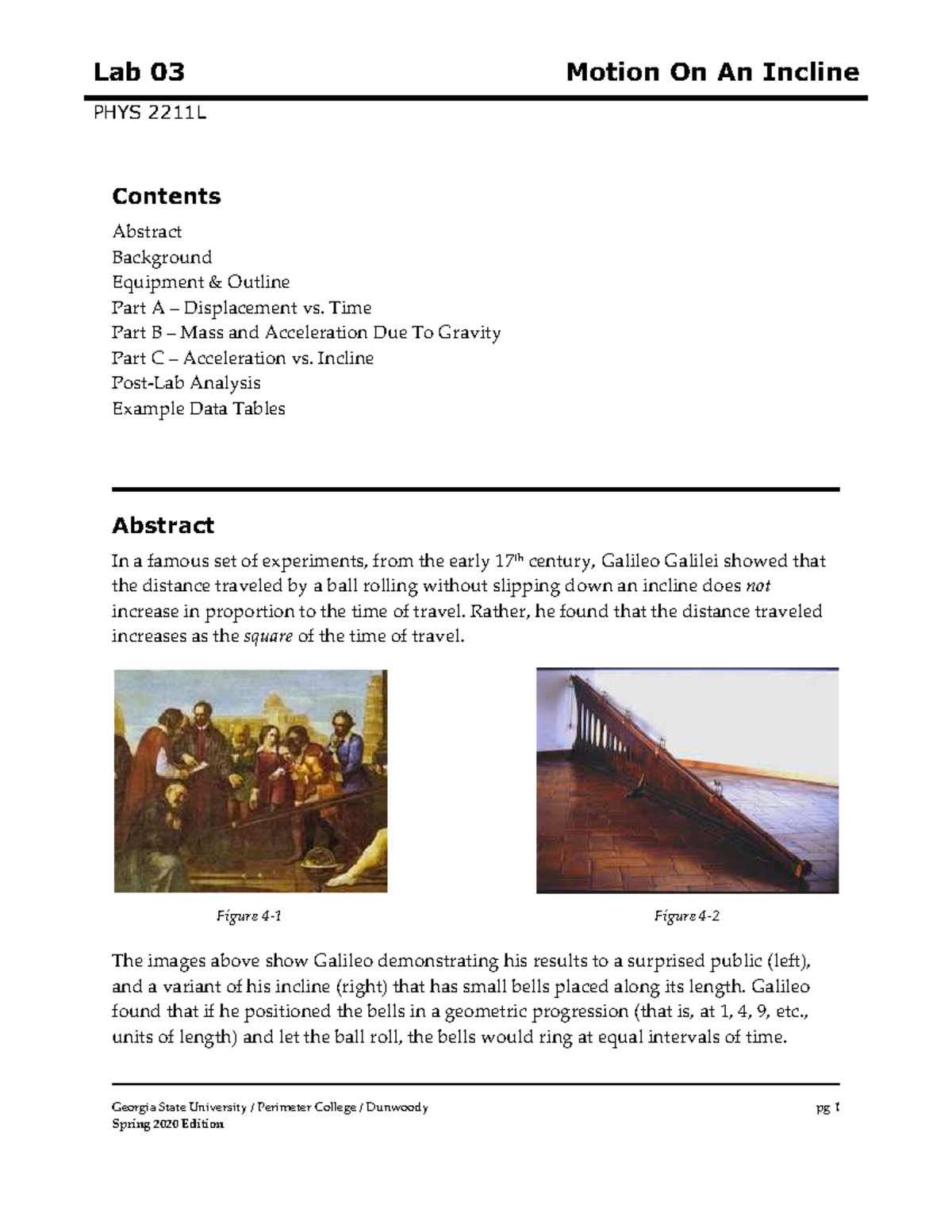 Lab 03: Motion on an Incline - PHYS 2211L Experiment Documentation ...