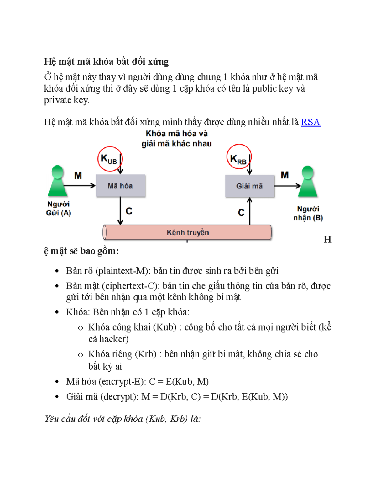 Hệ Mật Mã Khóa Bất Đối Xứng: Nguyên Lý và Ứng Dụng (MATH123) - Studocu