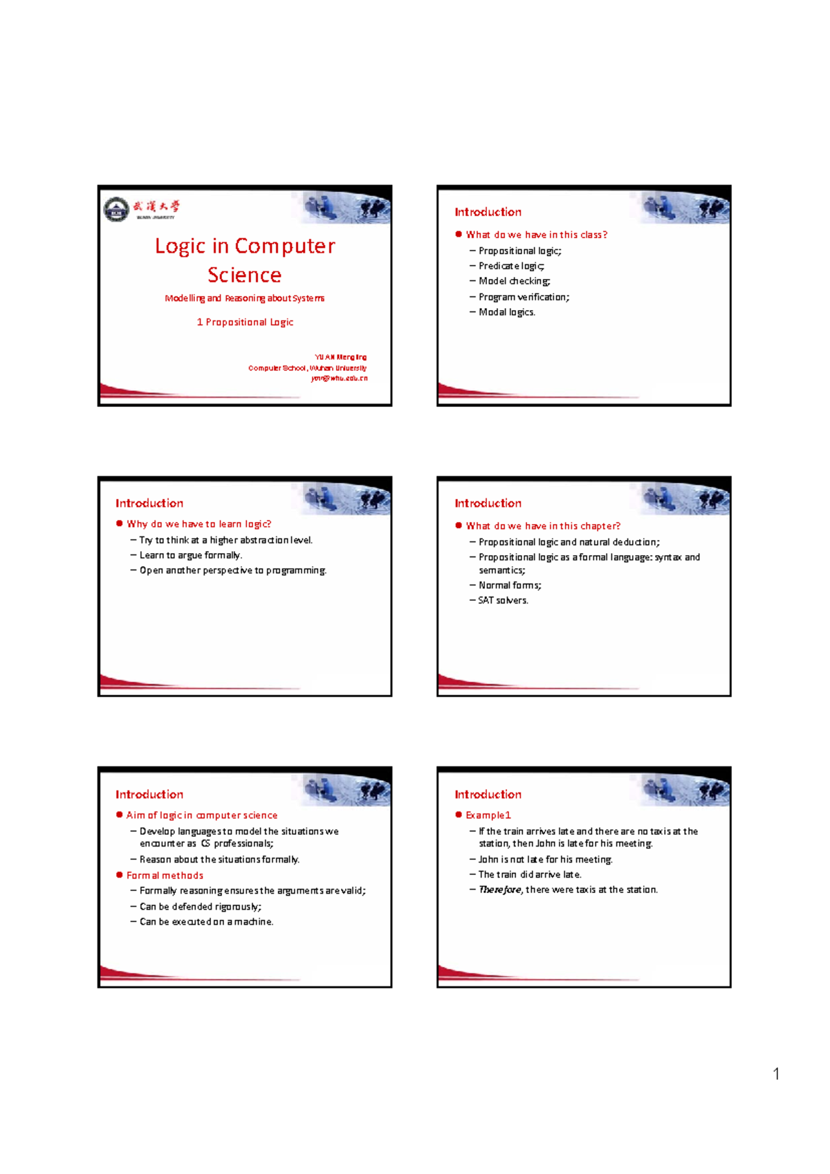 Chapter 01 Propositional Logic - Logic in Computer Science 1 ...